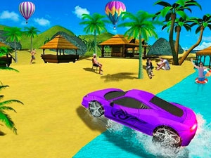 Floating Water Surfer Car Driving: Beach Racing game play free online