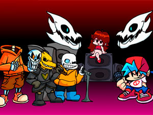 FNF: Distrusted vs Sans, Papyrus and Alphys game play free online