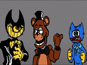 FNF Roasted but Freddy, Bendy, vs Huggy Wuggy game play free online