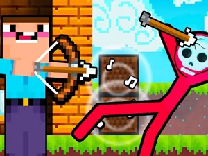 Noob Archer Vs Stickman Zombie: Zombie Shooter game play free online