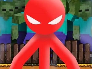 Red Stickman VS Monster School game play free online