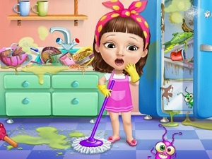 Sweet Baby Girl Cleanup Messy House game play free online